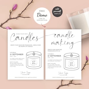 DIY Candle Class Flyer Template, Minimal Candle Making Promo, Fragrance ...