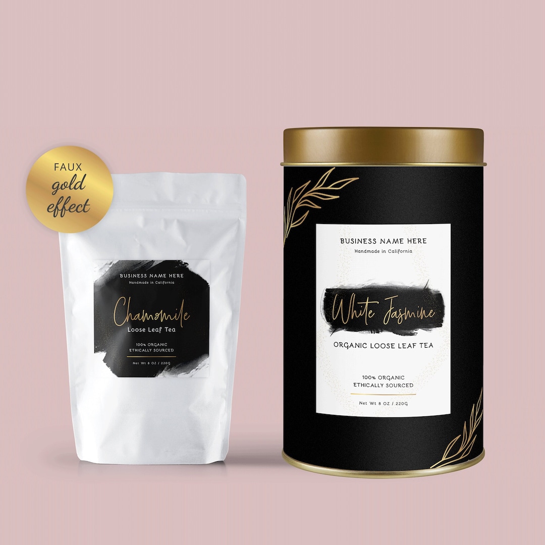 Editable Pouch Label Template, Custom Tea Box Labels, Printable Doypack ...