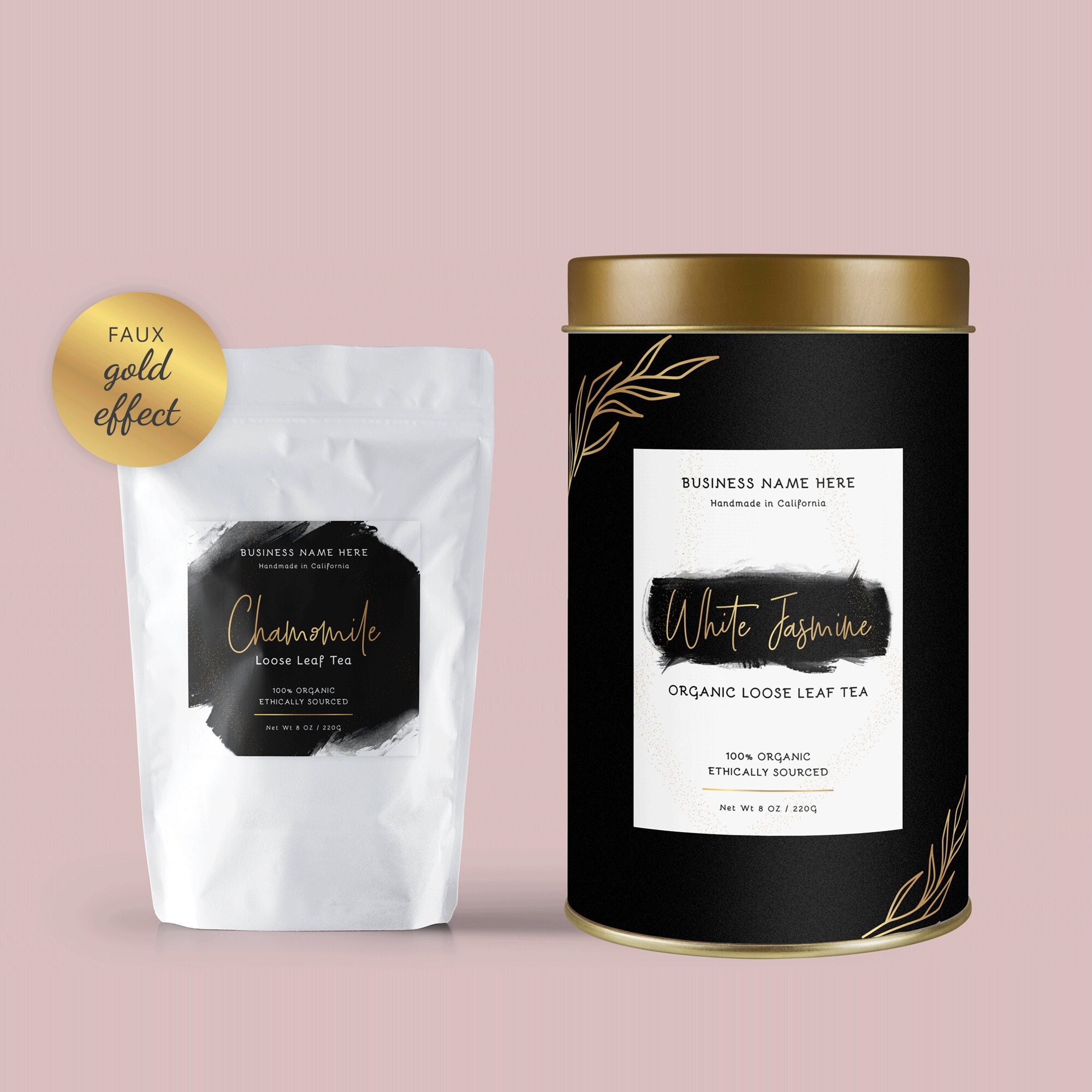 Editable Pouch Label Template Custom Tea Box Labels | Etsy