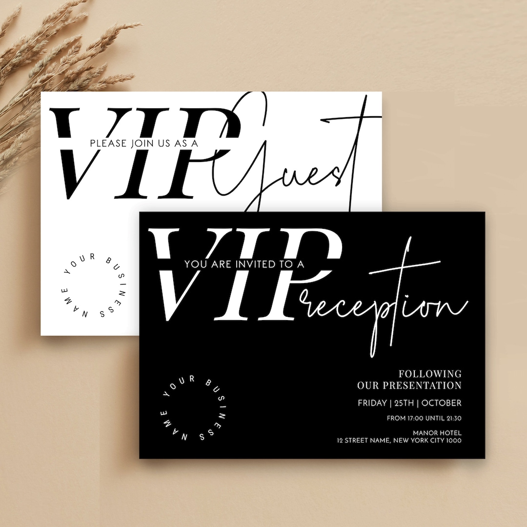 VIP Guest Invitation Template, Minimalist Exclusive Event Flyer Design ...