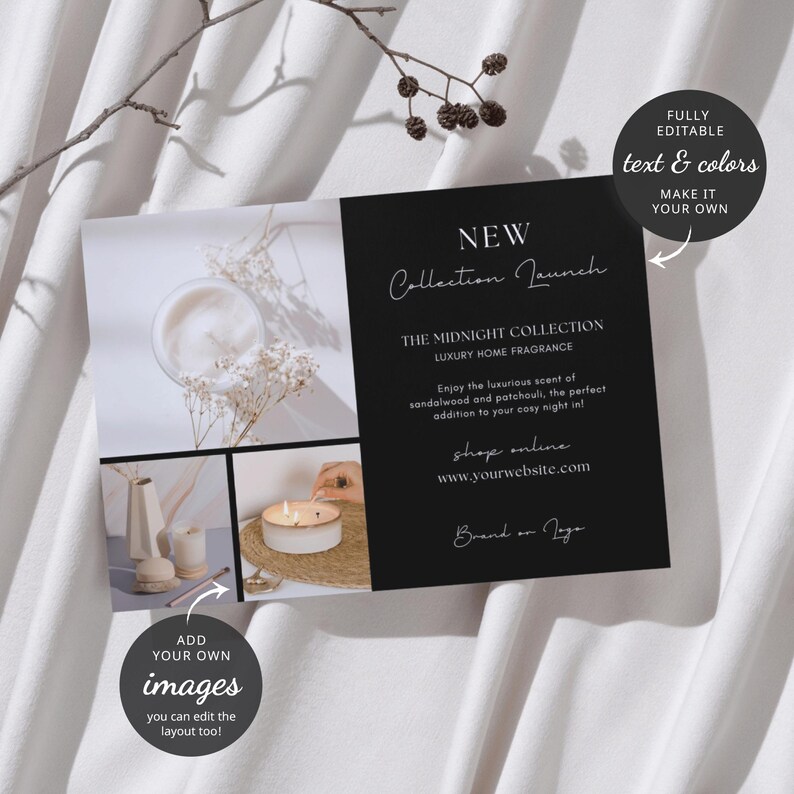 Candles Marketing Flyer With Photos Canva Template, Printable New ...