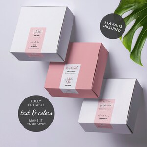 Editable Box Seal Label Template, Feminine Packaging Seal Sticker ...