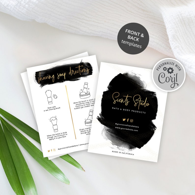 Shaving Soap Care Card Template Editable Shaving Bar Care - Etsy