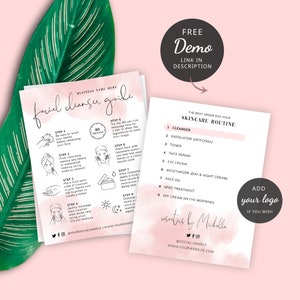 Face Cleanser Care Instructions Template, Printable Face Wash ...