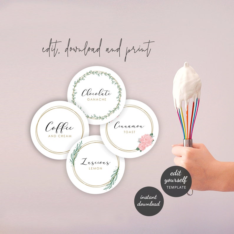 Greenery Flavor Labels Template Floral Design Scent Labels - Etsy