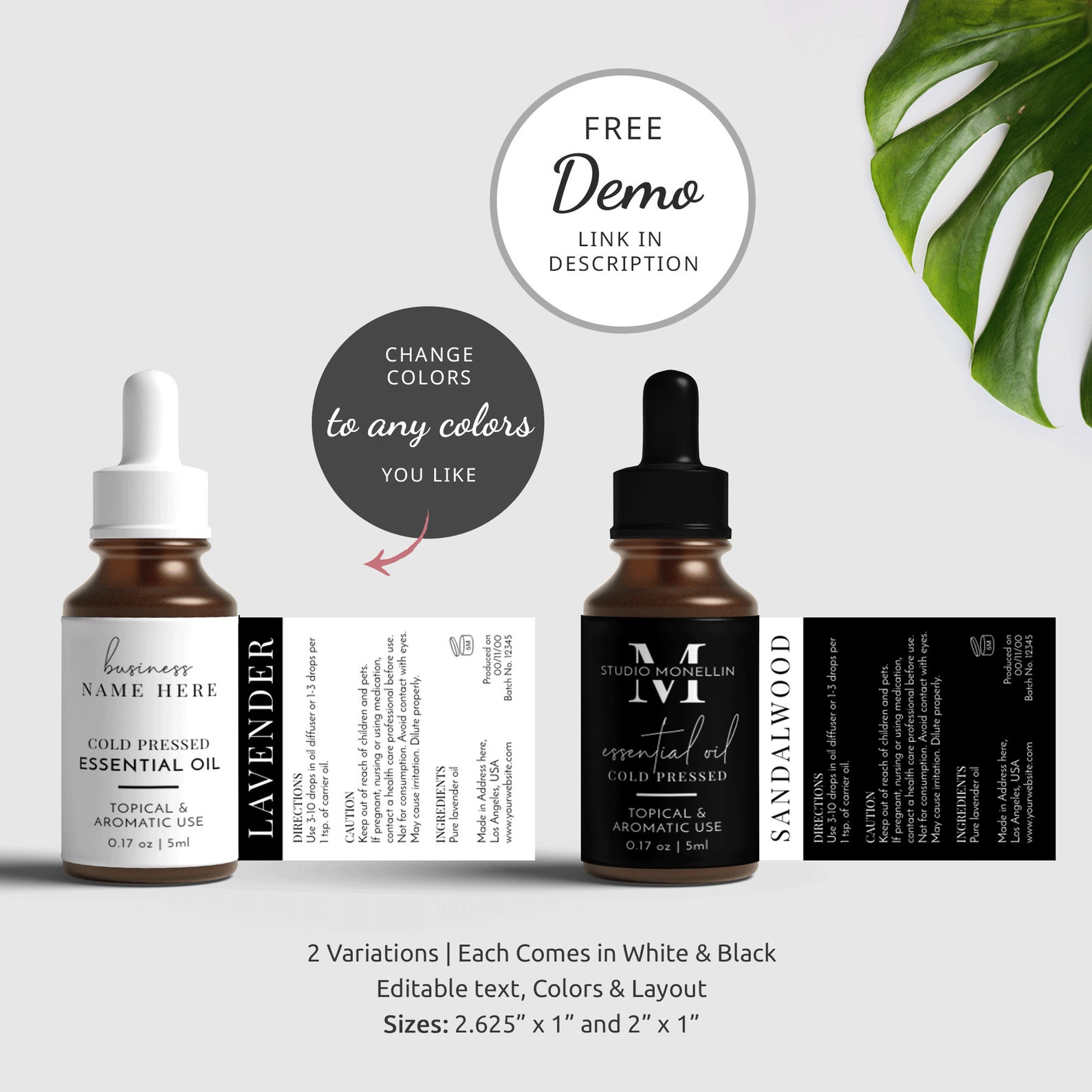 Essential Oil Label Template Editable Aromatherapy Oil - Etsy