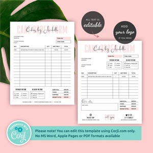Cake Order Form Template, Editable Bakery Invoice Design, Instant ...