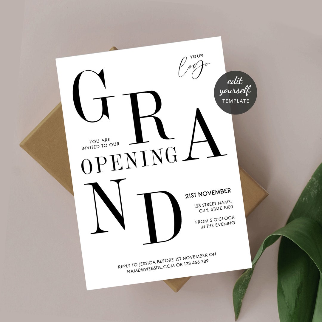 Custom Grand Opening Flyer Template, Business Launch Invitation Modern ...