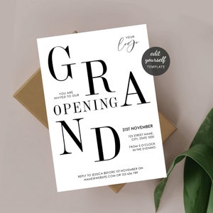 Custom Grand Opening Flyer Template, Business Launch Invitation Modern ...
