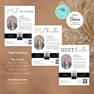 Meet the Author Sign Template, Custom Photos Book Promotion Poster ...