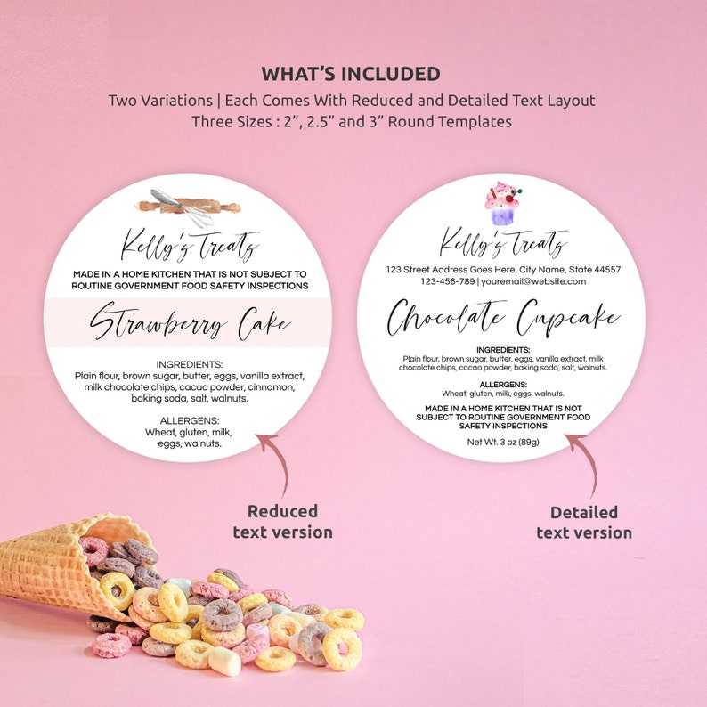 Made in Home Kitchen Labels Template DIY Cottage Law License - Etsy