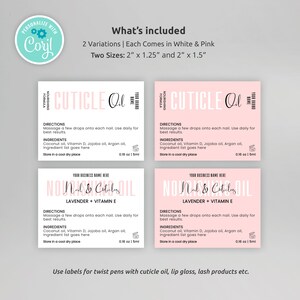Editable Cosmetic Twist Pen Label Template, Cuticle Oil Tube Wrapper ...