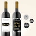Custom Wine Bottle Label Template Black & Gold Bottle Sticker - Etsy