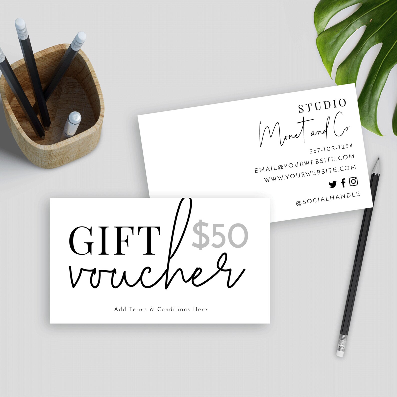 MINI Gift Voucher Template Editable Gift Card Template | Etsy