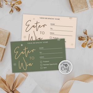 Christmas Raffle Ticket Template, Festive Enter to Win Business Tickets ...