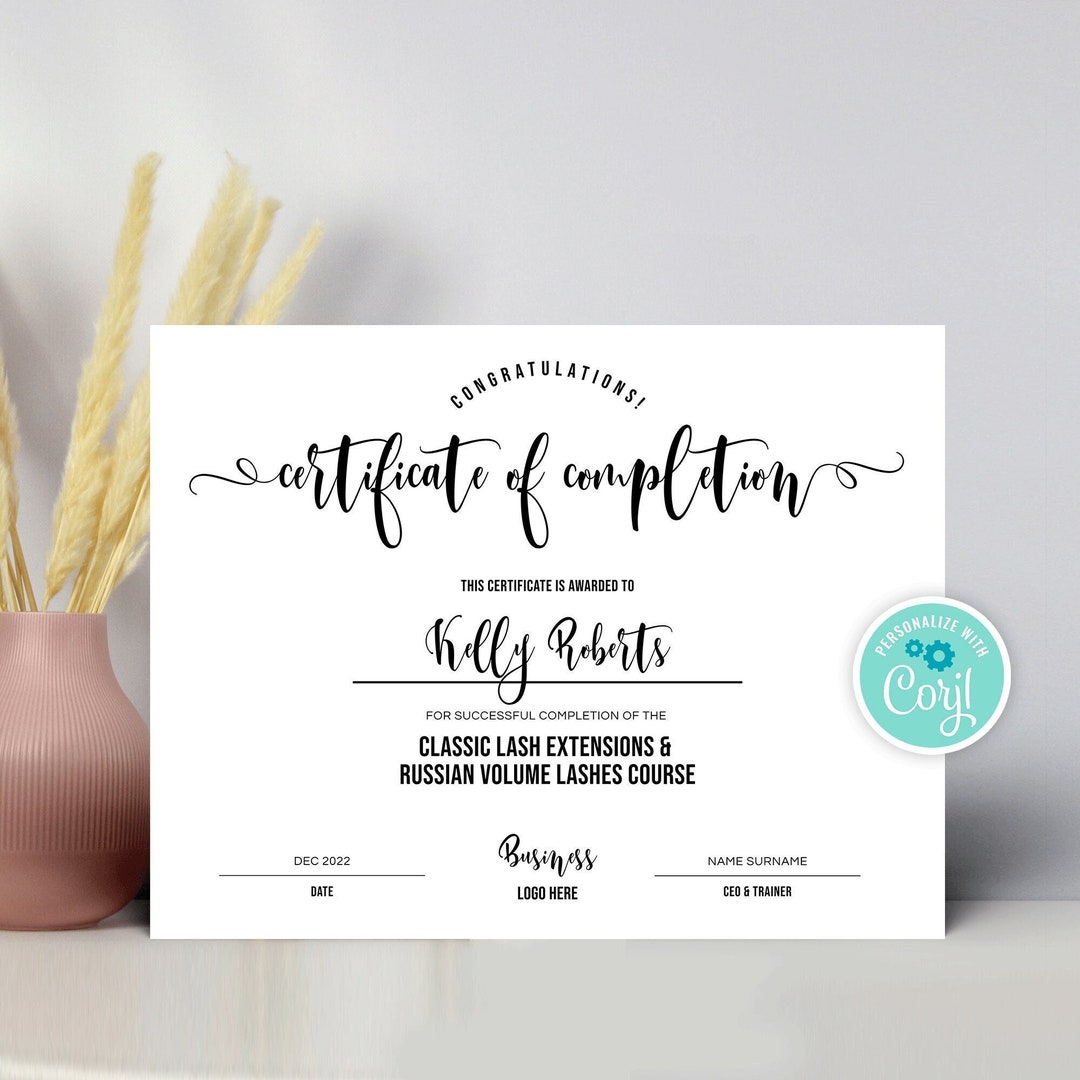 Editable Certificate of Completion Template, Modern Certificate or ...