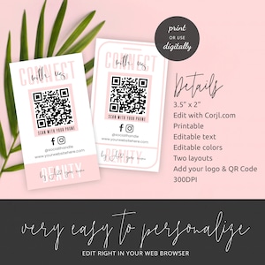 Social Media QR Code Business Cards Template, Editable Connect With Us ...