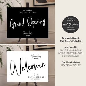 Business Grand Opening Sign Template, Modern Launch Party Welcome Board ...