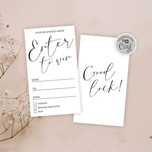 Minimal Raffle Ticket Template, Customizable Enter to Win Cards ...