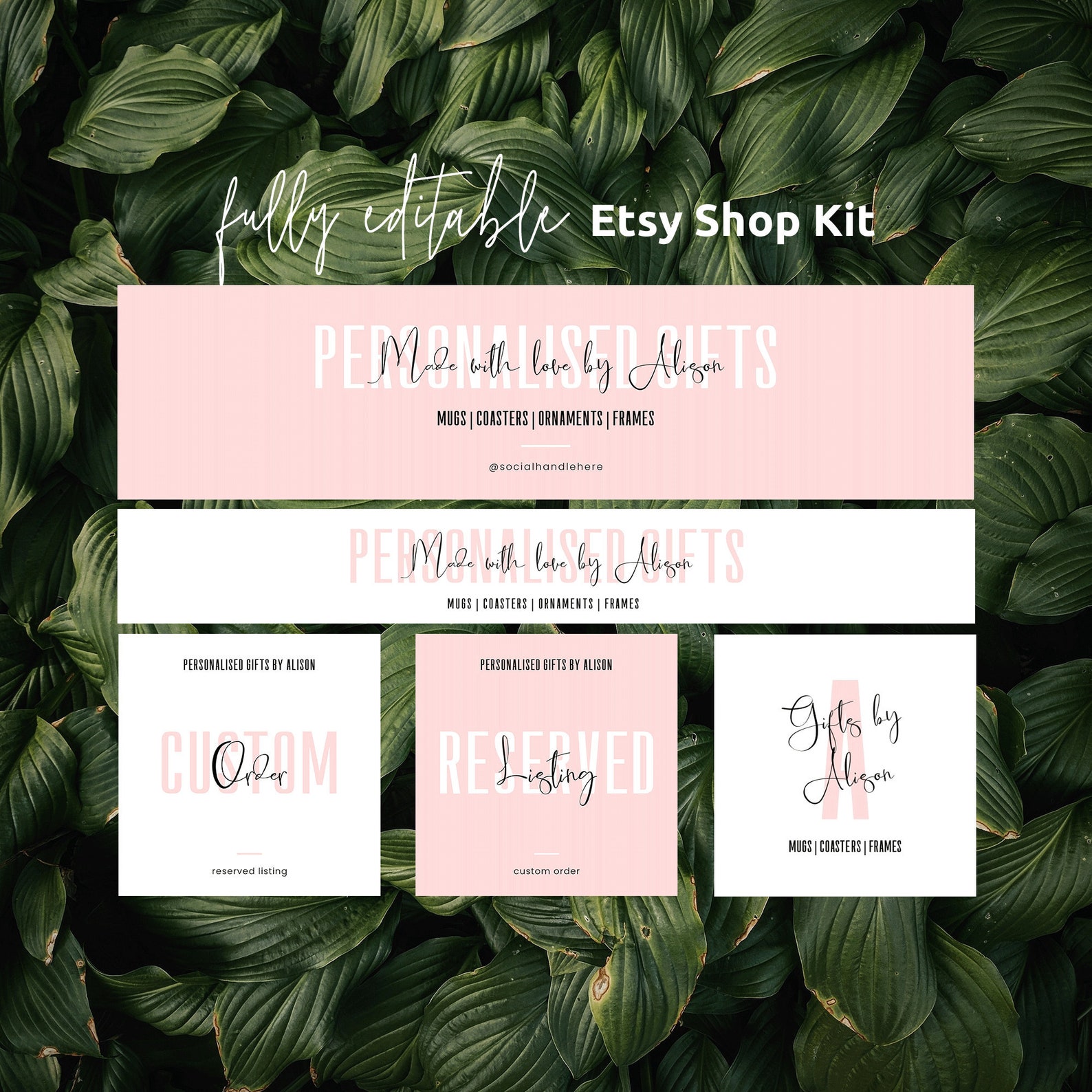 Editable Etsy Shop Kit, DIY Etsy Header Template, Minimalist Esty ...