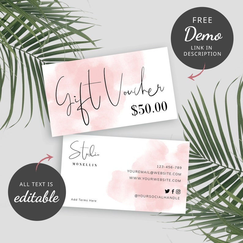 MINI Gift Voucher Template Editable Gift Certificate | Etsy