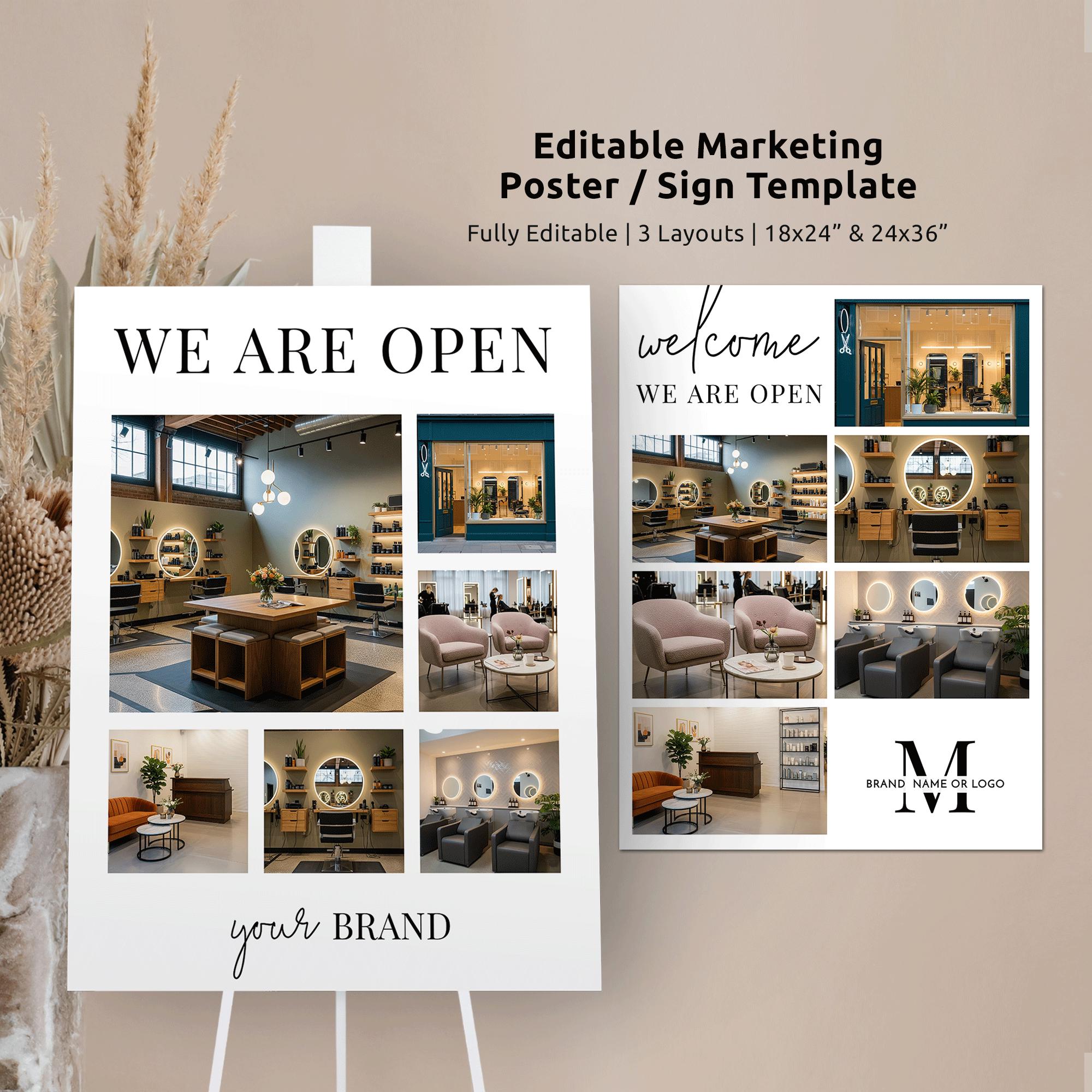 Business Marketing Sign Template: Minimalist Brand Photo Collage Poster ...