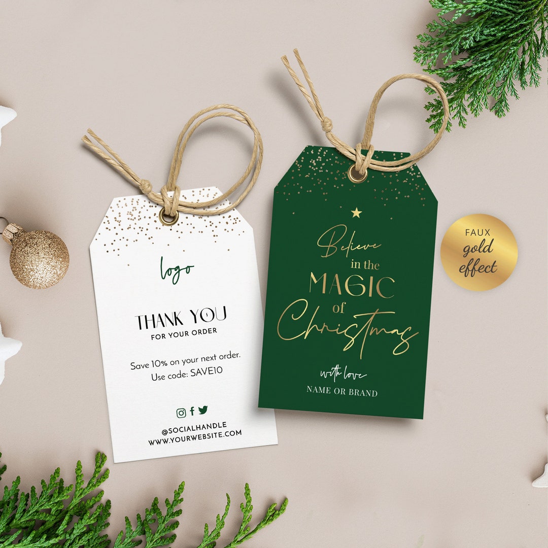 DIY Christmas Gift Tag Template Editable Holiday Hang Tag Etsy
