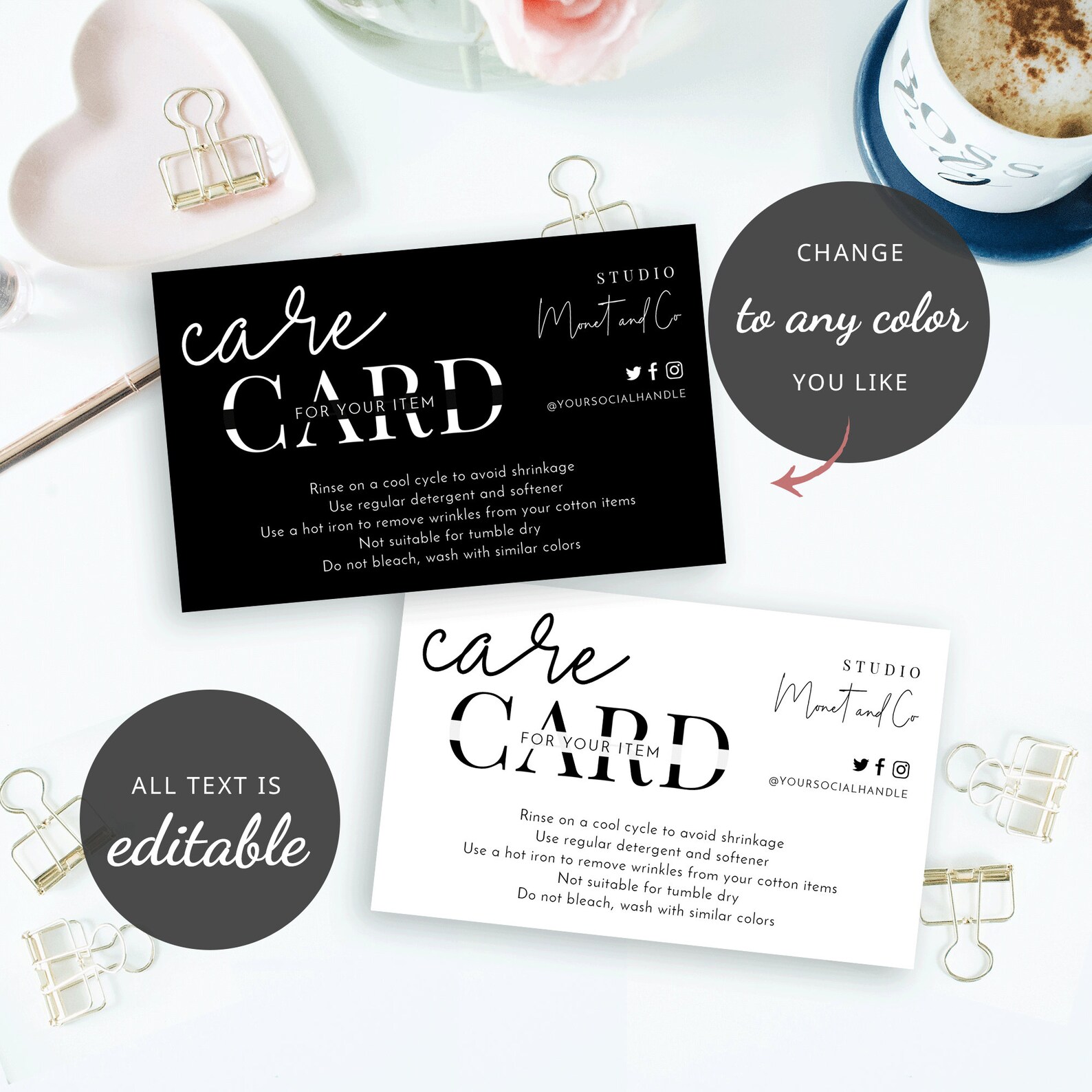 Minimalist Care Card Template Customisable Care Cards Care - Etsy