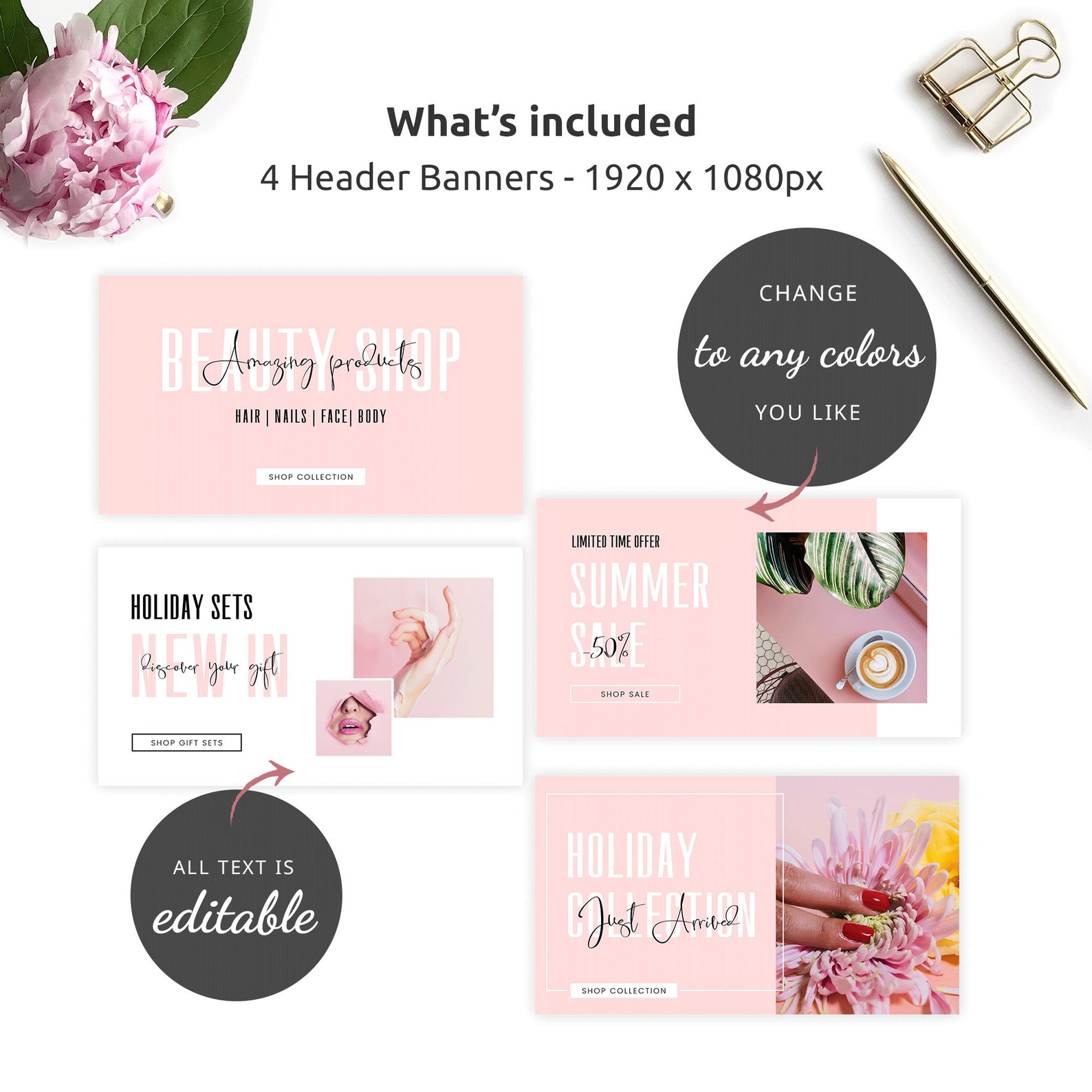 DIY Website Banners Editable Web Banner Templates Website - Etsy