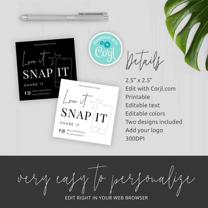 Editable Snap and Share Template Minimalist Share on Social - Etsy