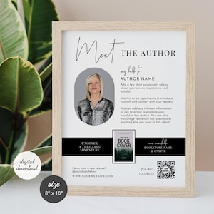 Meet the Author 8x10" Sign Template, Custom Book Promotion Poster ...