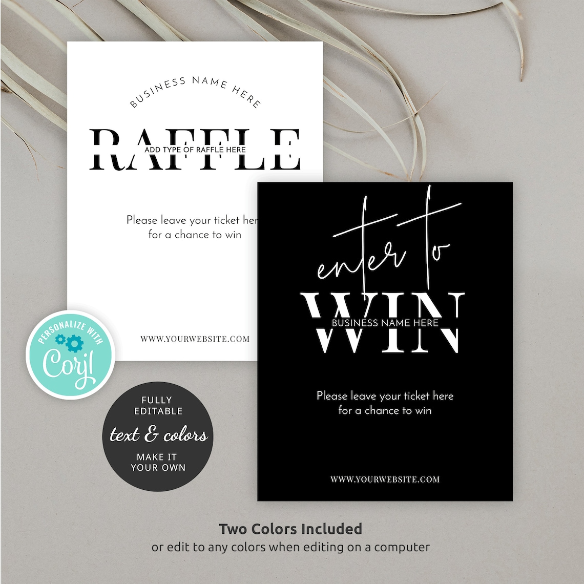 Editable Raffle Sign Template, Minimalist Enter to Win 8x10" Poster ...