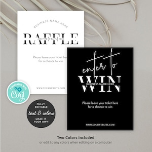 Editable Raffle Sign Template, Minimalist Enter to Win 8x10" Poster ...