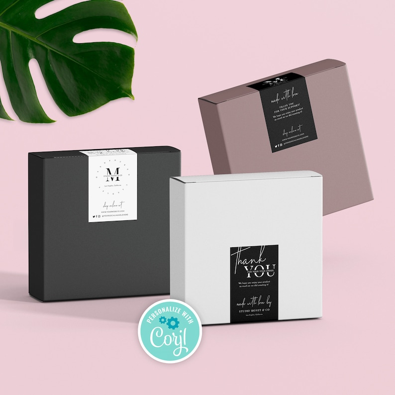 Box Seal Label Template Editable Packaging Seal Sticker - Etsy