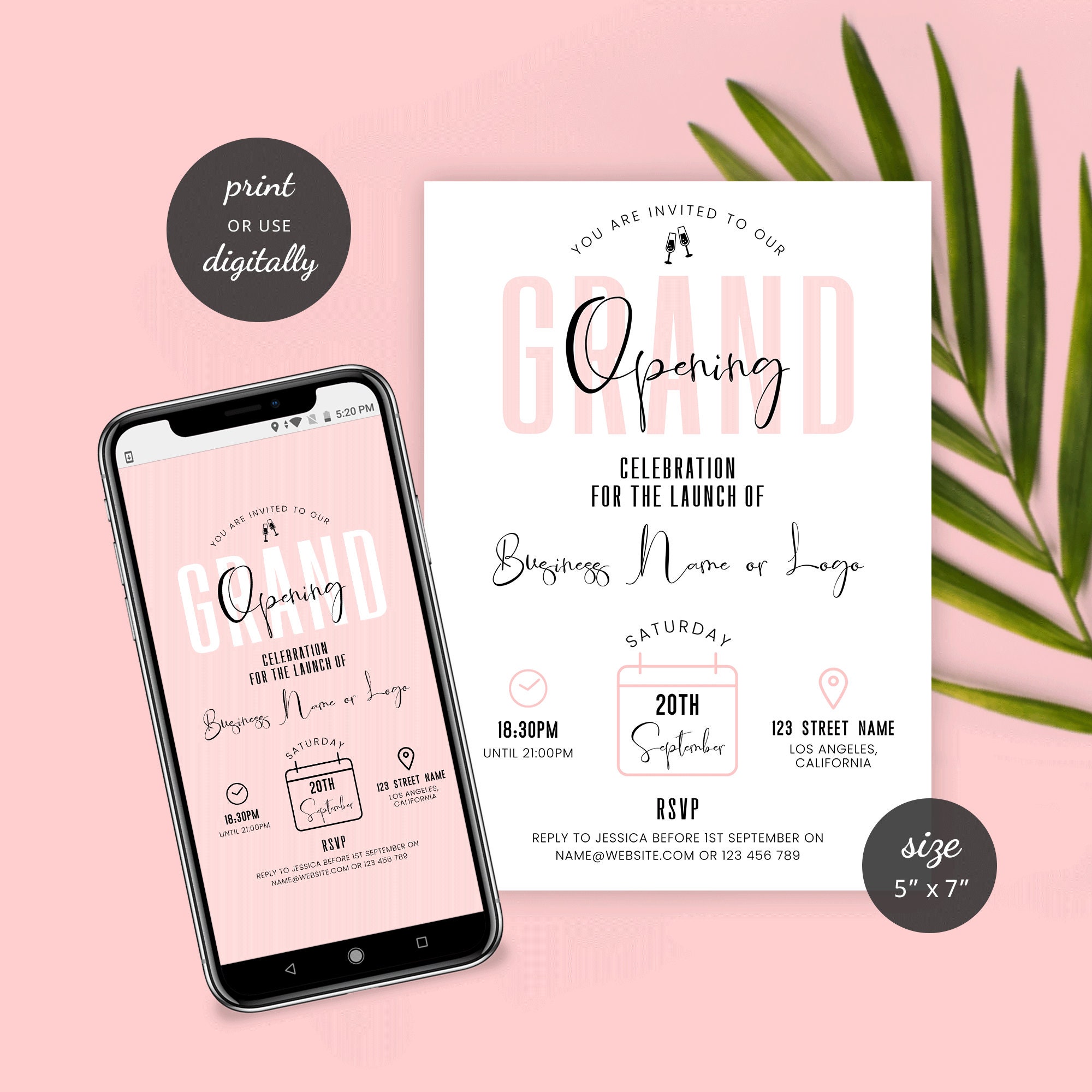 Business Launch Flyer Template Grand Opening Event Invite - Etsy