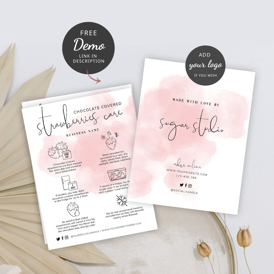 Chocolate Strawberries Care Card Custom Choc Dipped - Etsy
