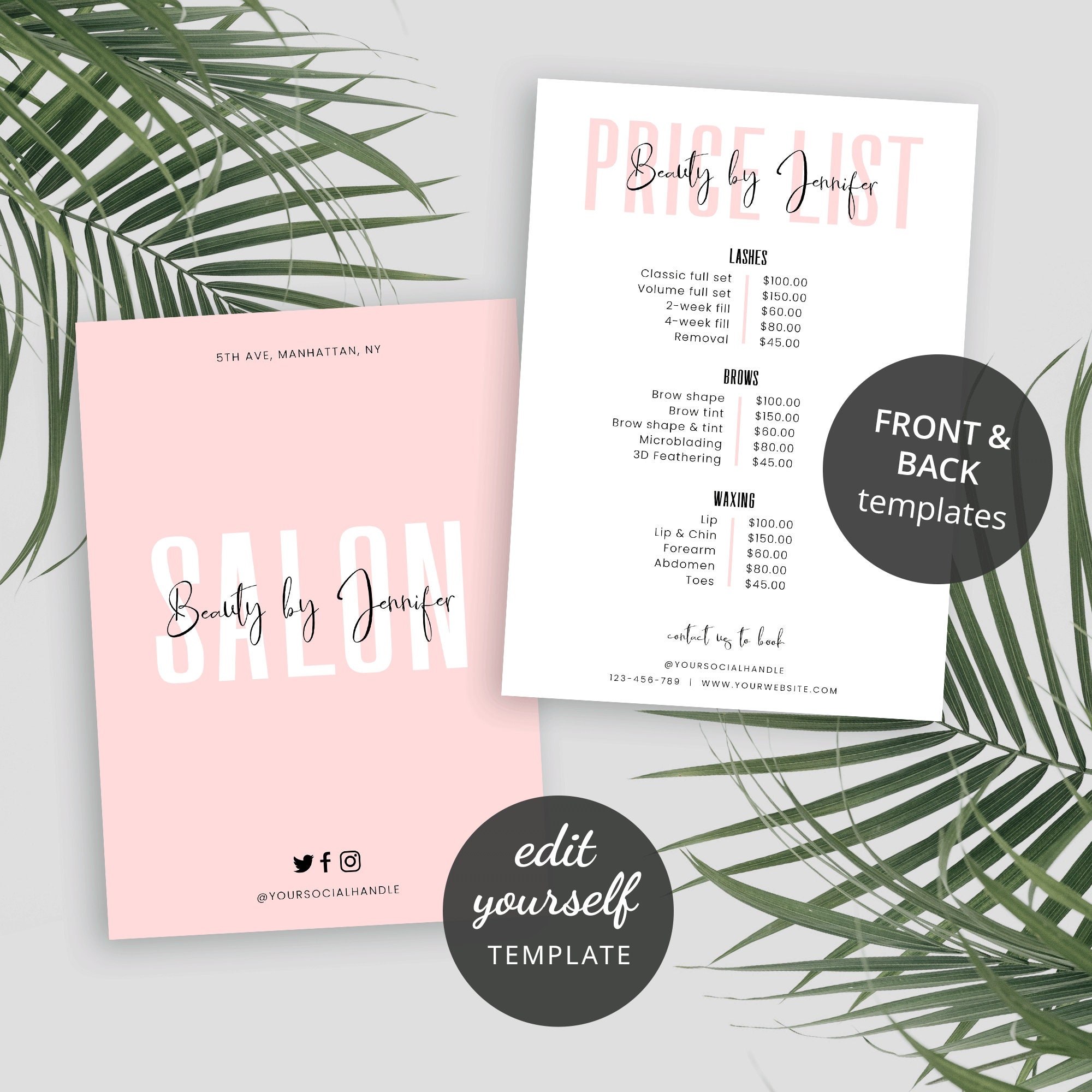 DIY Price List Editable Price List Template Printable | Etsy Canada