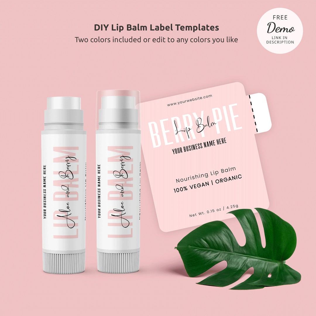 Lip Balm Tube Label Template, Editable 5g Lipstick Container Packaging ...