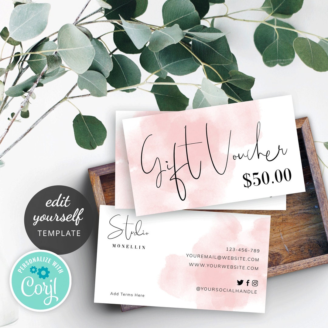 MINI Gift Voucher Template, Editable Gift Certificate Template ...