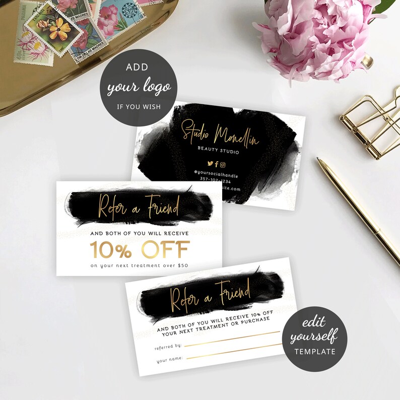 Client Referral Card Template Customizable Refer a Friend - Etsy