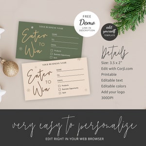 Christmas Raffle Ticket Template, Festive Enter to Win Business Tickets ...