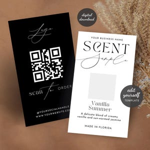 Candle Scent Sample Canva Template, Custom Fragrance Tester Cards ...