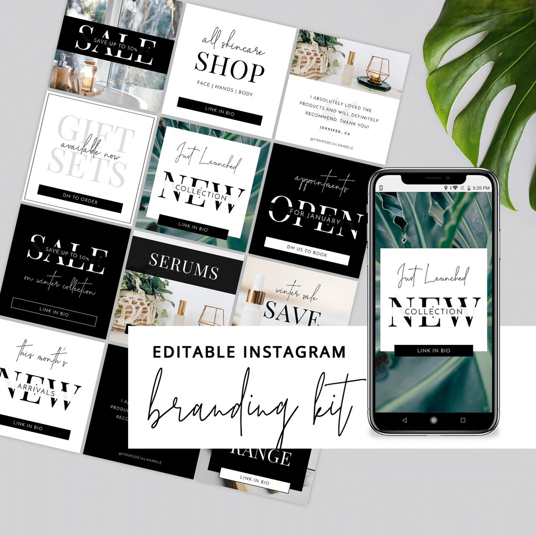 Editable Instagram Branding Kit, Instagram Stories and Posts Design ...