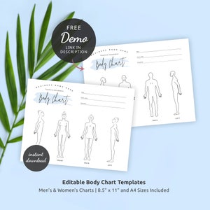 Body Chart Template, Editable Beauty Salon Consultation Template ...