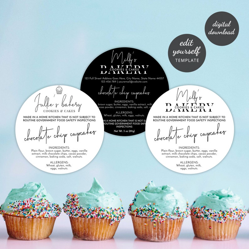 Food License Labels Template Minimalist Ingredients Sticker - Etsy