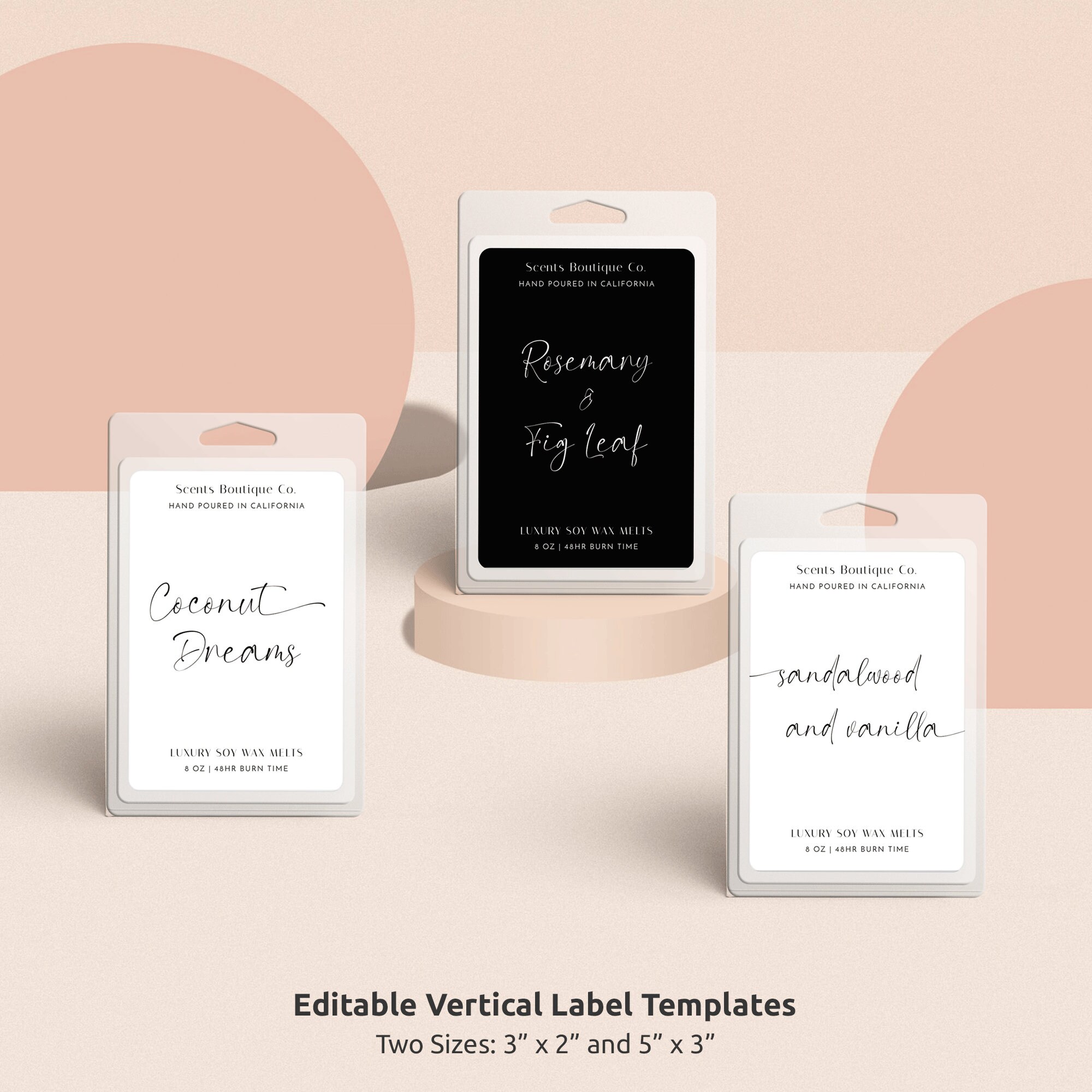 Elegant Product Labels Template Minimalist Wax Melt Labels - Etsy