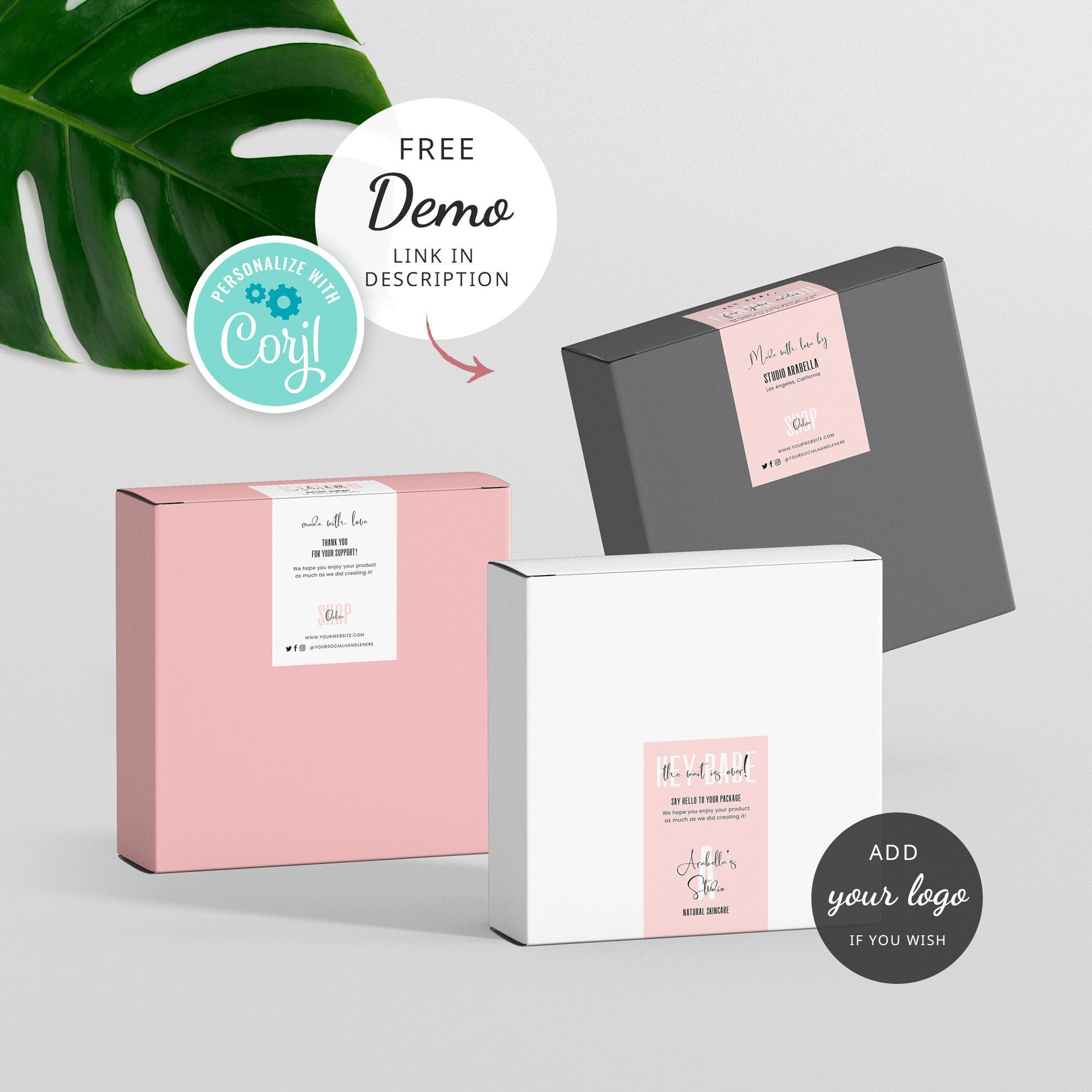 Editable Box Seal Label Template Feminine Packaging Seal - Etsy Canada