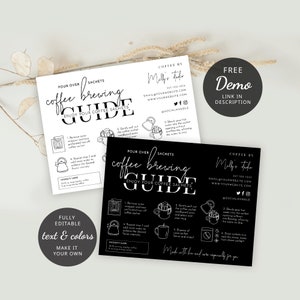 Coffee Brewing Guide Template, Editable Drip Coffee Instructions ...