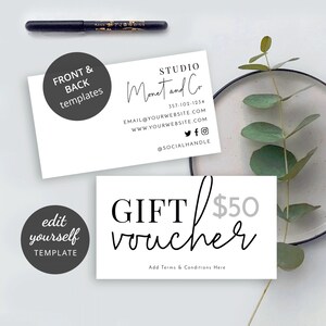 MINI Gift Voucher Template, Editable Gift Card Template, Printable ...