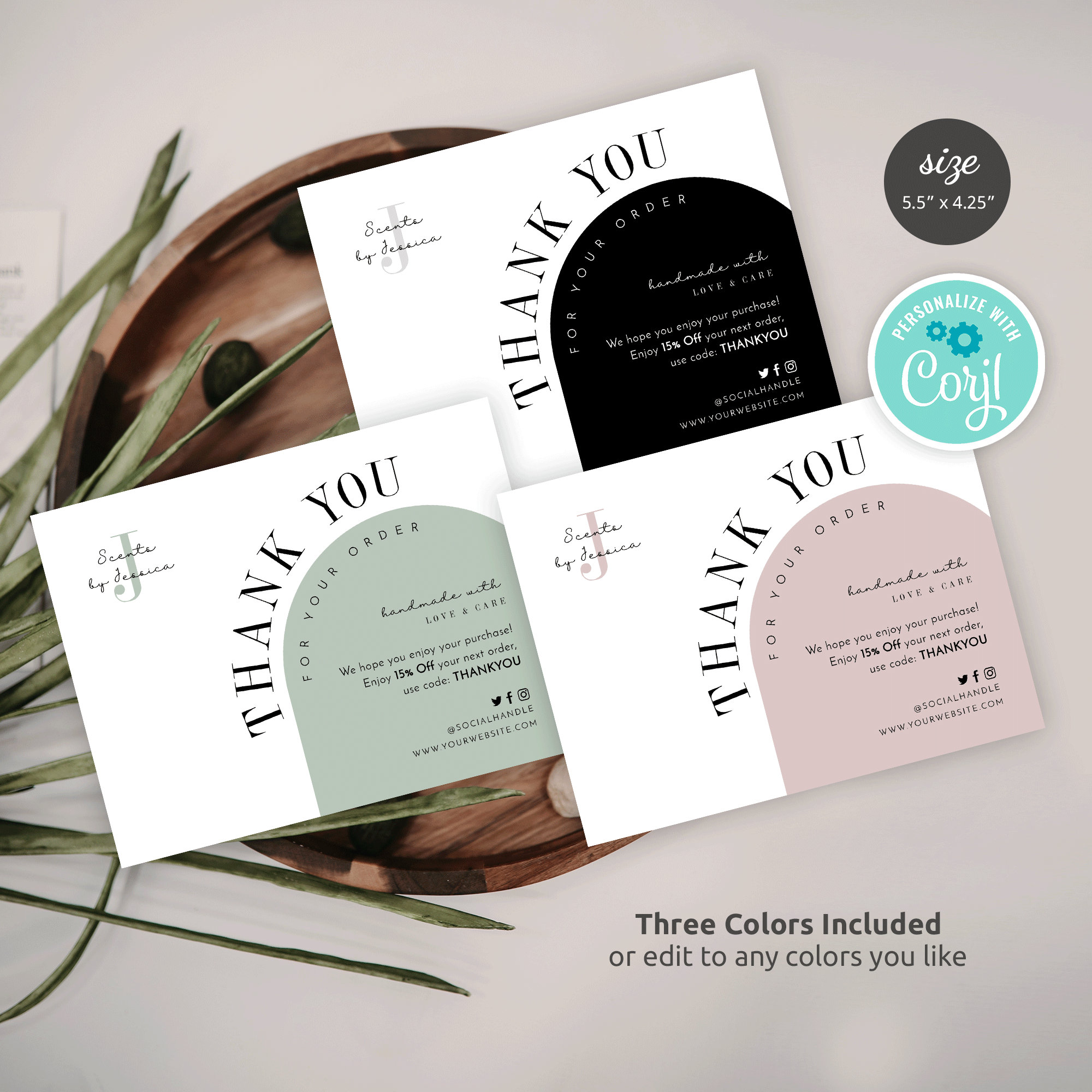Modern Thank You for Order Card Editable Business Order - Etsy